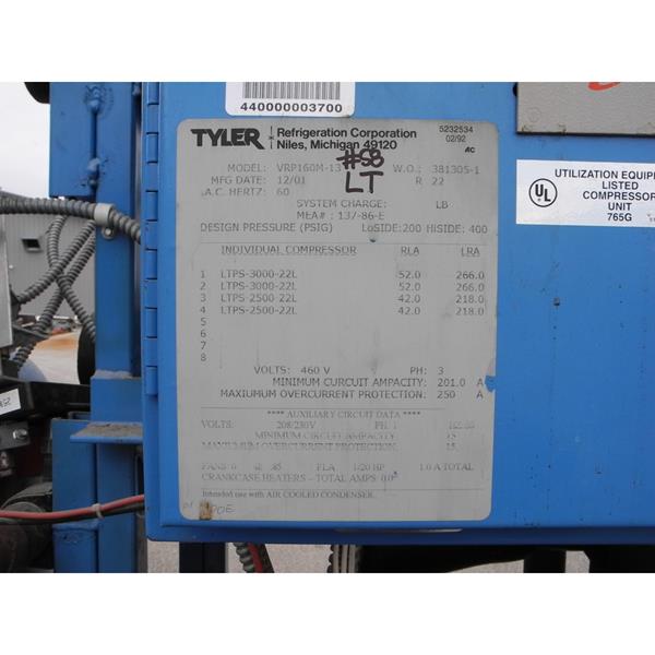 110 HP Low Temperature Screw Compressor Rack Package (#58) (110 HP ...