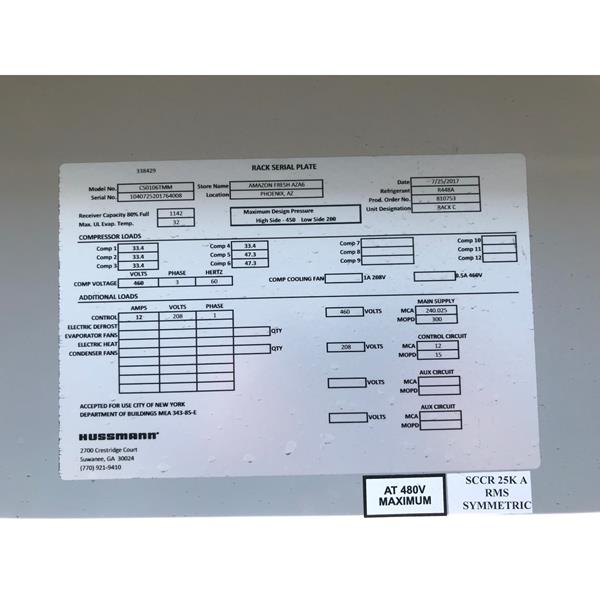 96 HP Medium Temp Compressor Rack & Remote Condenser Set