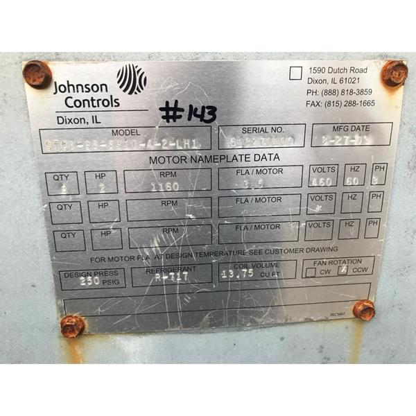 Frick/JCI Cooler Evaporator (#143) (26.8 Ton) | Barr Commercial ...