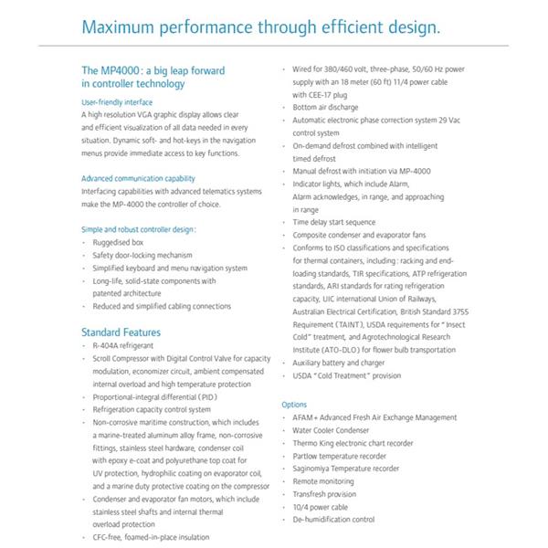 20' Reefer with Dual temperature Thermoking Unit